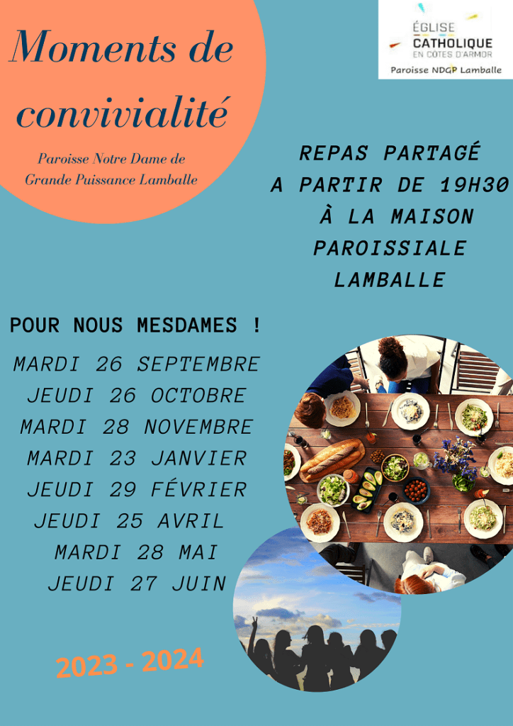 Repas partagé entre femmes - Communauté Pastorale du Penthièvre